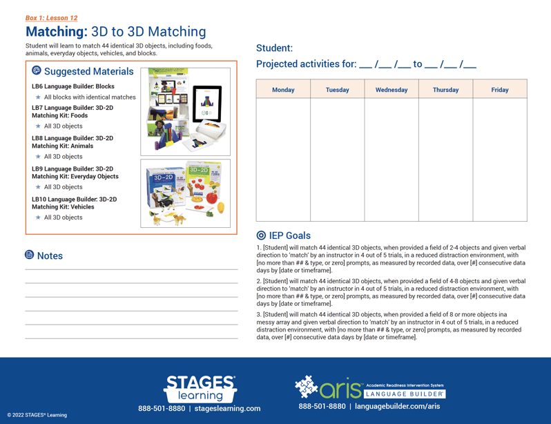 ARIS Curriculum Sample Lessons & Materials