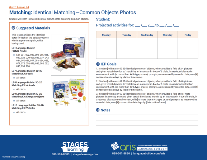 ARIS Curriculum Sample Lessons & Materials