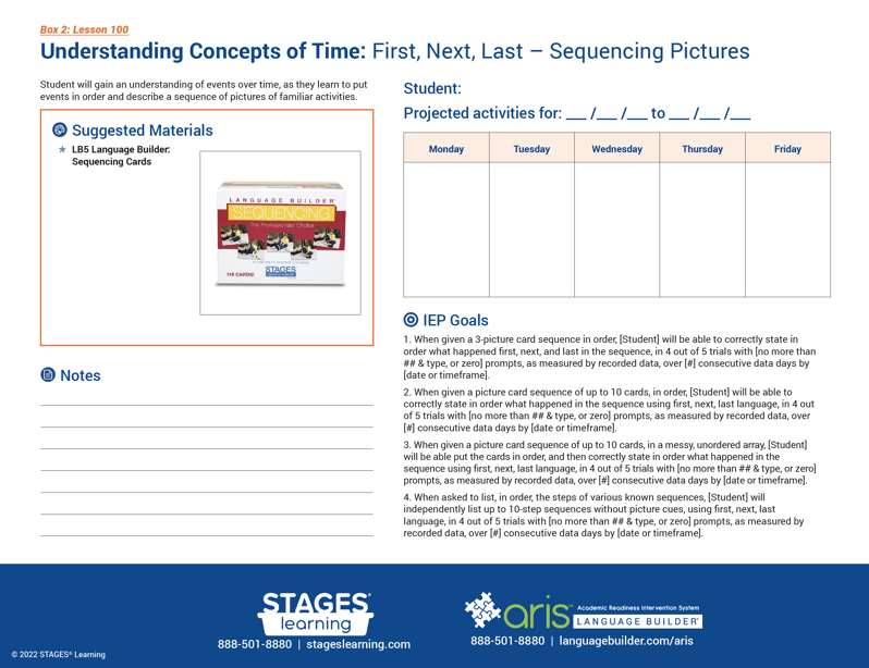 ARIS Curriculum Sample Lessons & Materials