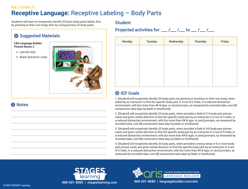 ARIS Curriculum Sample Lessons & Materials