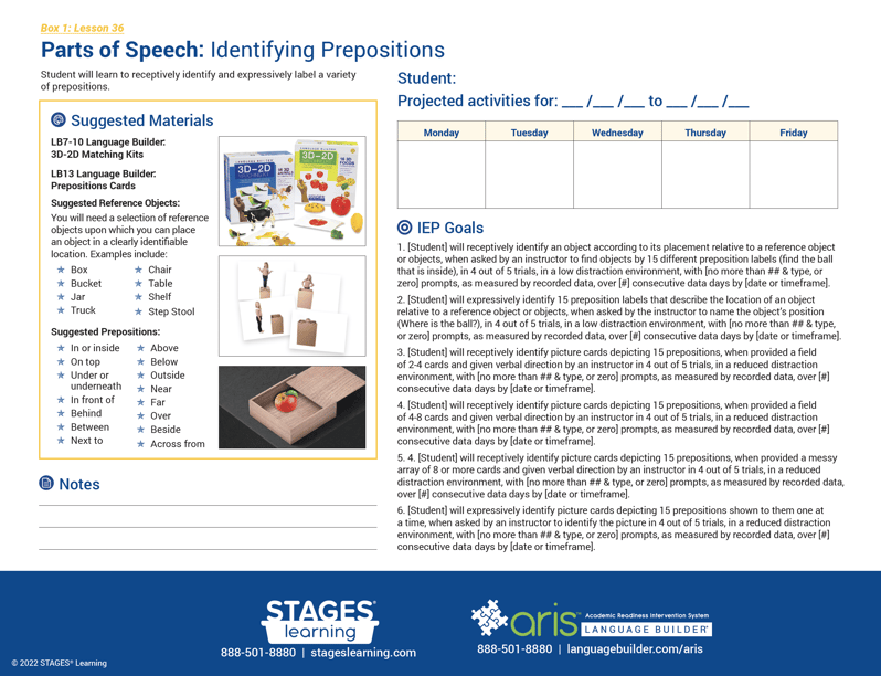 ARIS Curriculum Sample Lessons & Materials